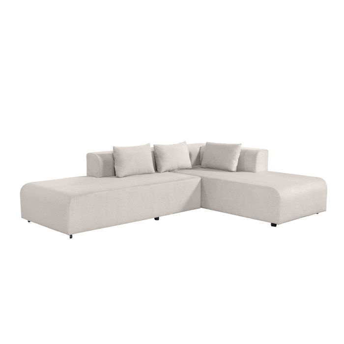 RIBOL - Canapé d'angle gauche convertible 4 places en tissu, MADE IN ...