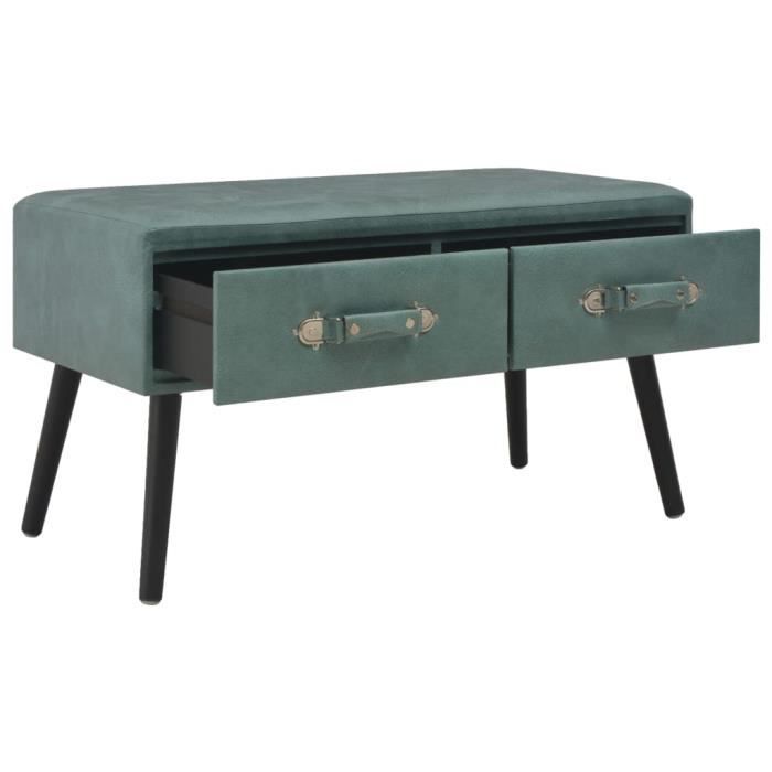 Banc avec tiroirs 80 cm Vert de mer Similicuir HILILAND --LIS POIS: 13. ...
