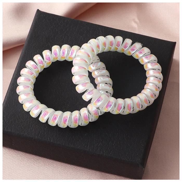 Set de 2 chouchous 'Coloriage' blanc irisé - 1 cm de largeur [R7237 ...