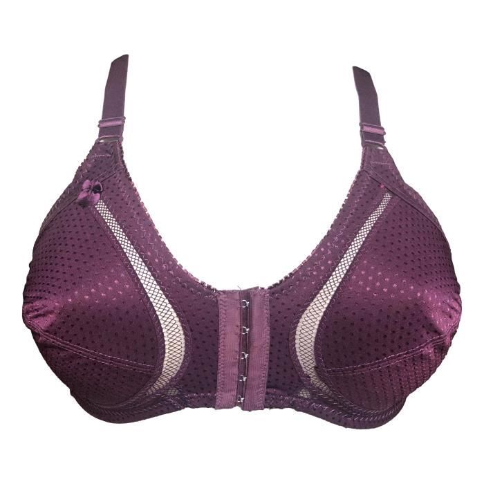 Soutien gorge 95D violet à pois sans armatures ouverture devant fermeture avant - Cdiscount Prêt ...