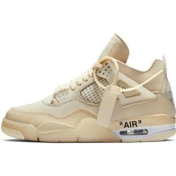 Air Jordan 4 Chaussures Retro Off White Sail pour Homme et Femme brun ...
