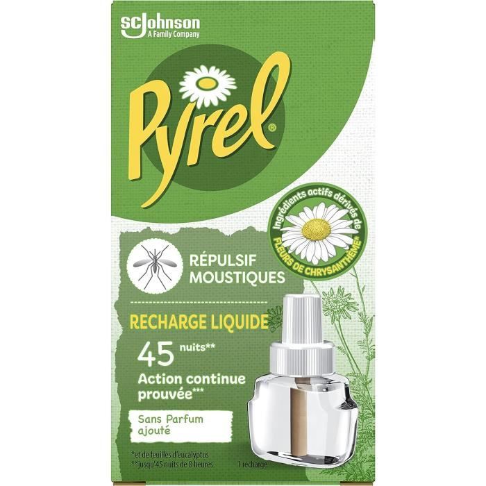 Pyrel Recharge Pour Diffuseur Électrique Anti Moustiques Liquide, 45 ...