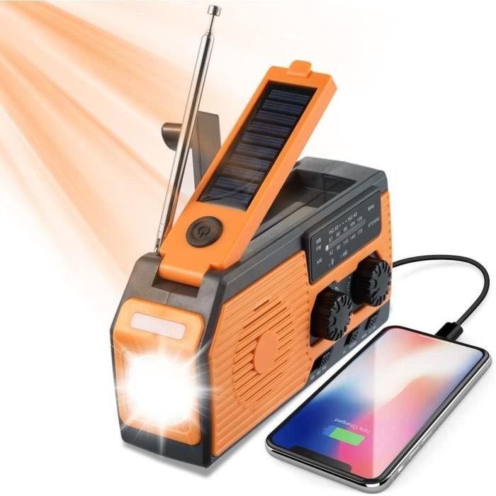 Radio De Secours Solaire À Manivelle Radio Portable Amfm Avec Batterie ...