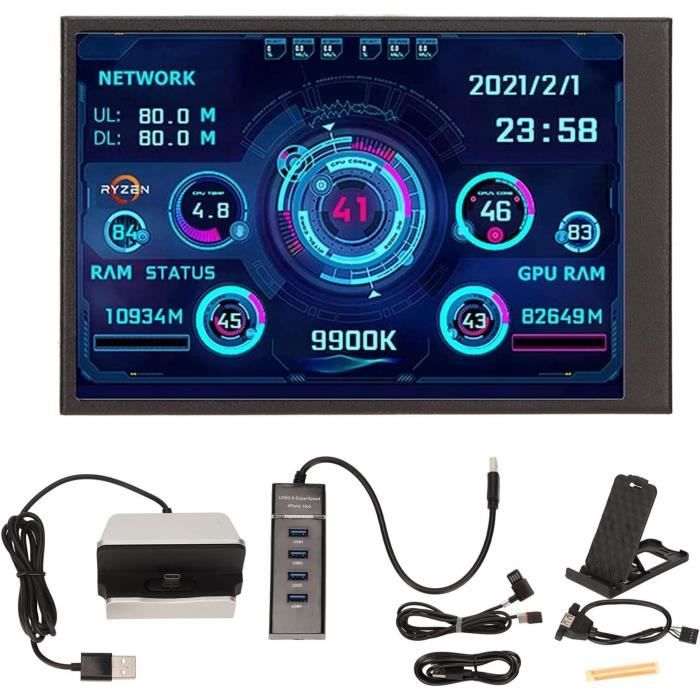 Mini Écran Usb Ips 3,5 Pouces, Moniteur De Données Cpu Pc Température ...