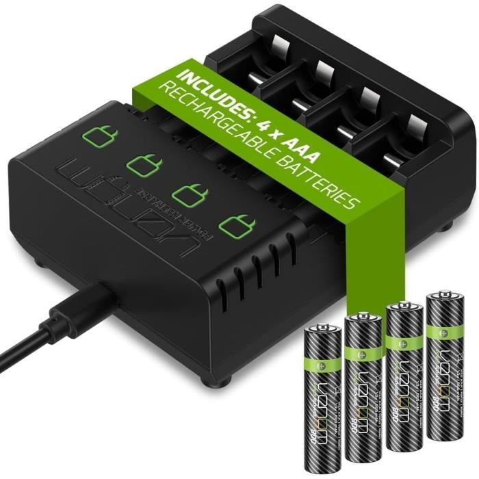 Piles Aaa Rechargeables Avec Station De Chargement \ Comprend 4 Piles ...