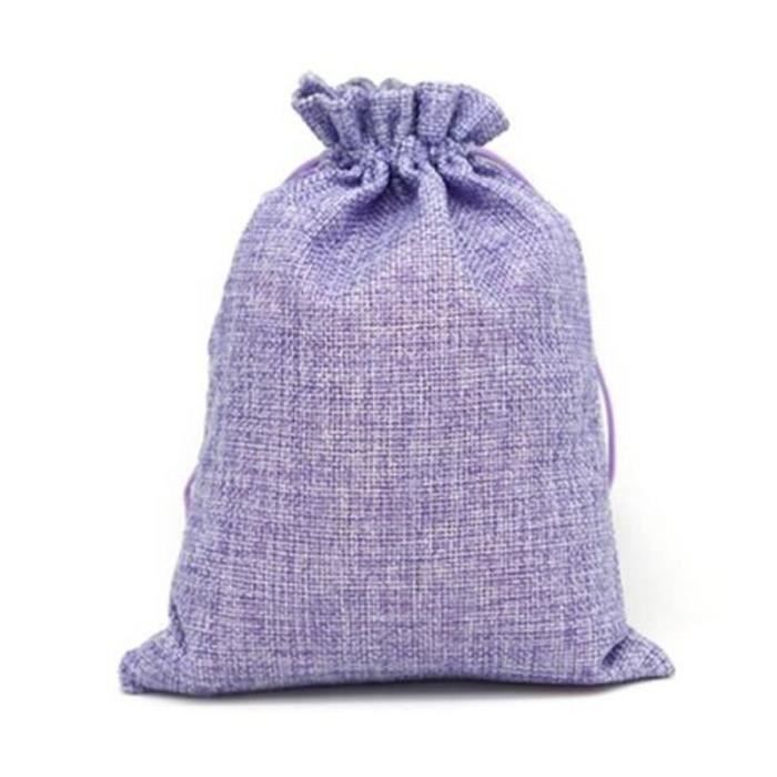 100pcs Pochettes Sachets en Lin Chanvre avec Cordon Rectangle pour ...