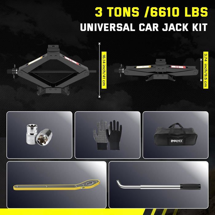 IMAYCC Cric Voiture 3T/3000kg,Universel Crique Voiture Portable Cric de ...