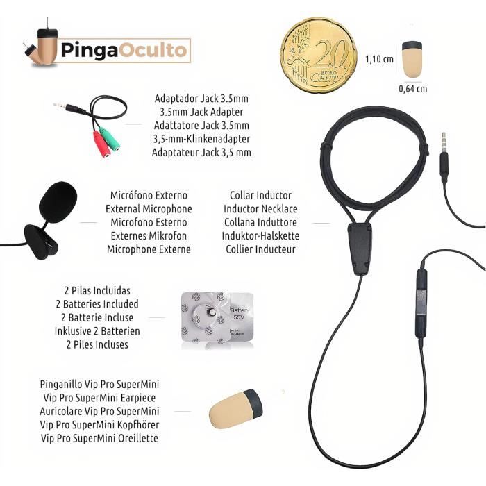 Oreillette Espion Ecouteur Mini Invisible Examen Vip Pro Caché ...