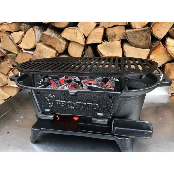 Barbecue en Fonte avec Grille de Cuisson 50 x 25 x 23 cm Grill de ...