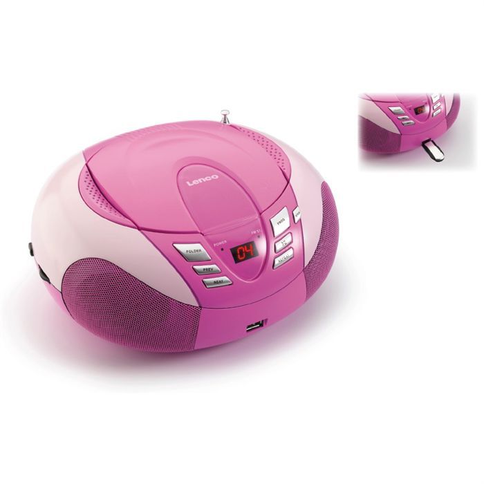 Radio CD Portable LENCO SCD-37 - Lecteur MP3/ WMA - Port USB - Radio FM Analogique - Rose ...