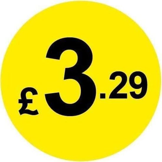 Adhésif Permanent - Noir et Jaune 30mm Price stickers / Étiquettes De ...