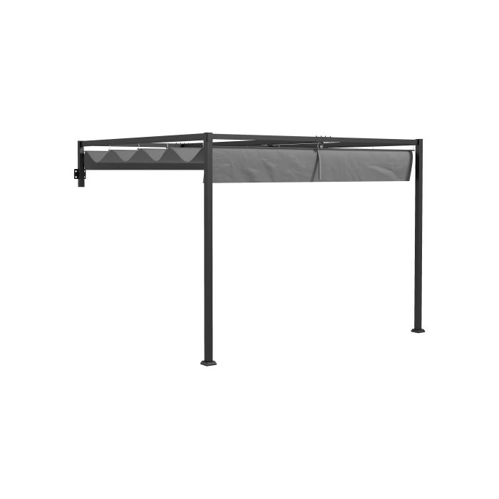 Outsunny 2 x 3(m) Lean To Steel Pergola, with Moving Fabric Canopy ...