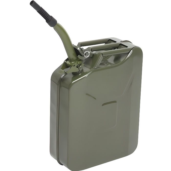 Jerricane Métal 20L avec bec verseur 0.6 mm - Olive - Cdiscount Auto