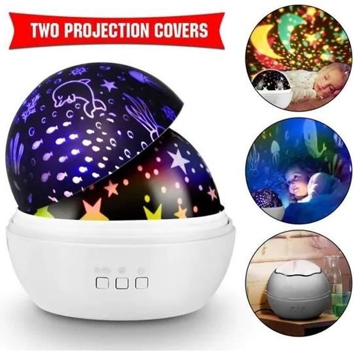 Veilleuse Enfant Etoile Projection 360° Rotation Lampe Projecteur ...