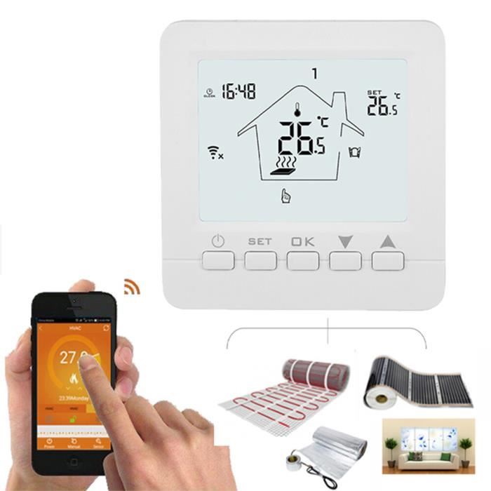 Thermostat Régulateur,Thermostat intelligent WiFi,chauffage électrique par le sol-infrarouge ...