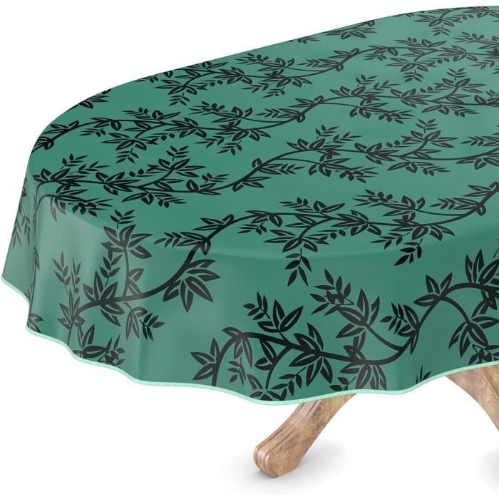 Nappe En Toile Cirée Lavable - Ovale - 140 X 160 Cm - Avec Ourlet ...
