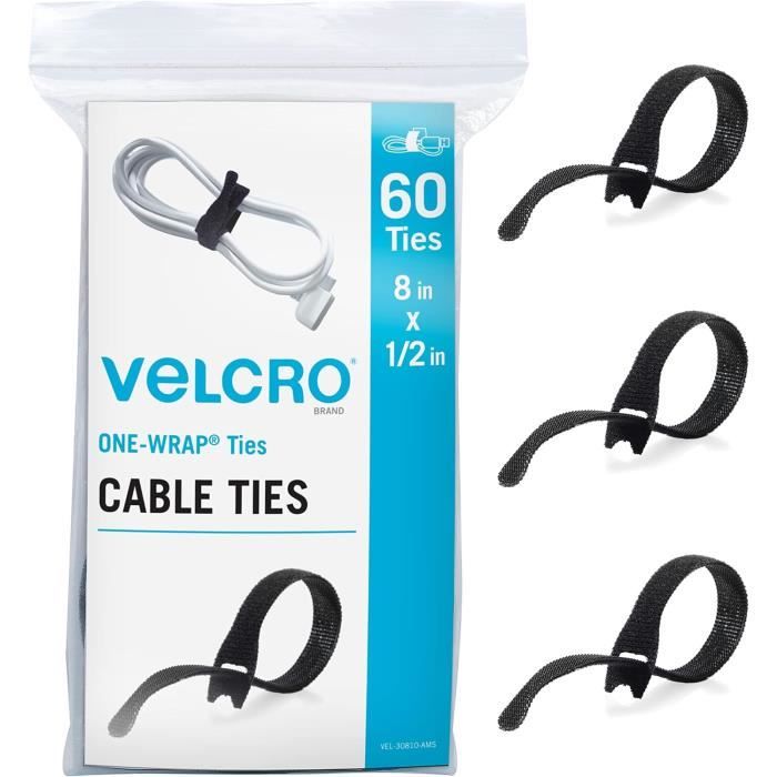 Velcro Attaches de câble robustes réutilisables | Lot de 60 pièces | 8 ...