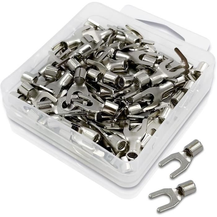 100 Pièces Cosse à Sertir Électrique, Connecteur Ronde, Raccord Rapid ...