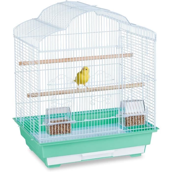 Cage à Oiseaux, métal, pour de Petits canaris, perchoirs & mangeoires ...
