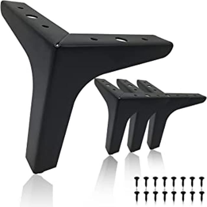 4 Pièces Pieds De Lit, Pieds De Meubles En Métal Noir De 13 Cm, Avec ...