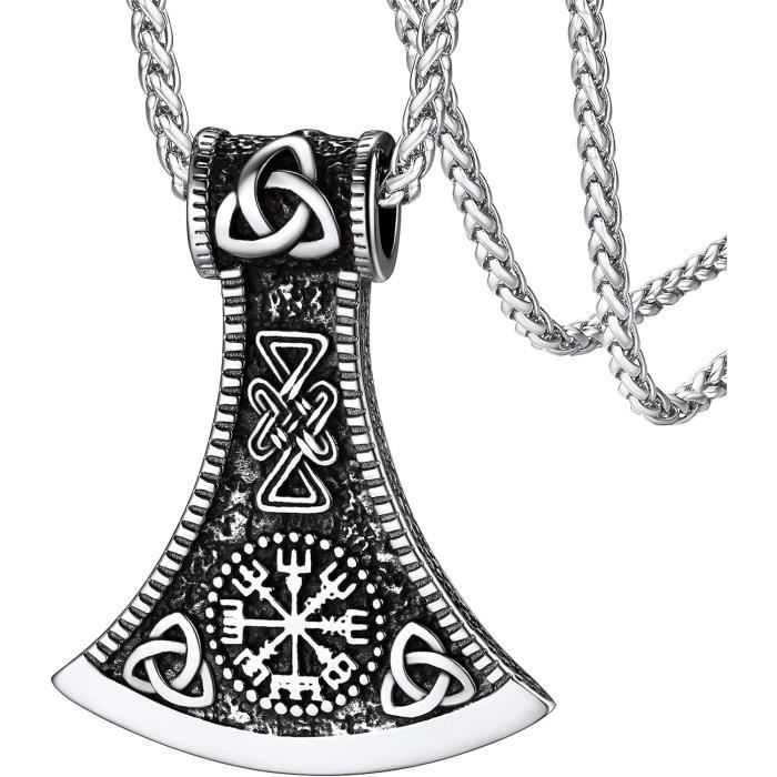 Collier Vegvisir Viking Homme Personnalisable,Pendentif Bouclier ...