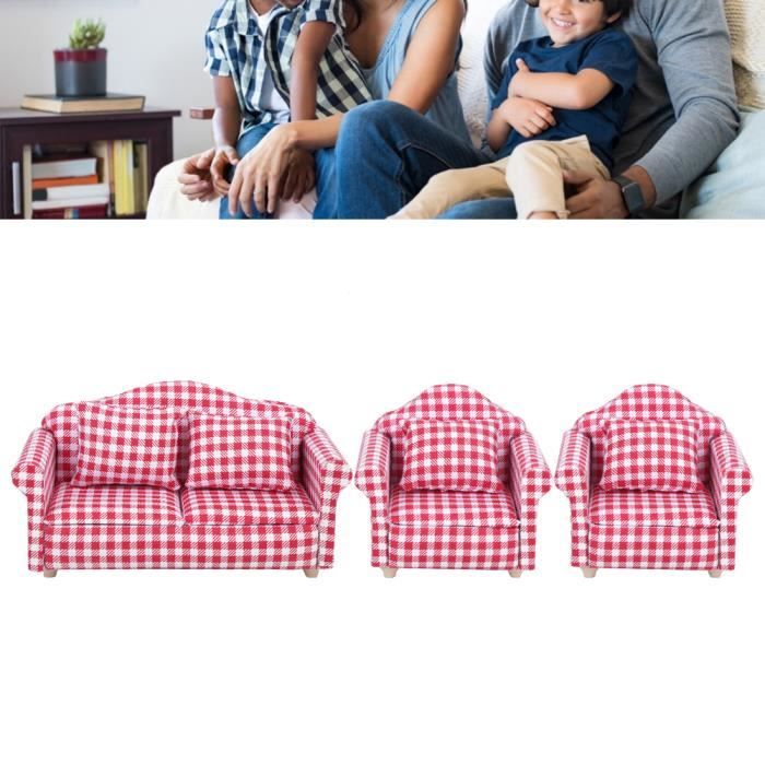 ESTINK Canapé miniature de maison de poupée (Canapé En Tissu) 02 015 Maison De Poupée Moderne ...