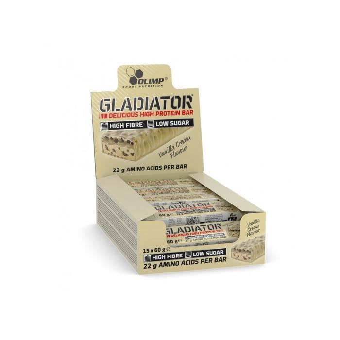Boîte Gladiator bar (15x60g)| Barres protéinées|Vanille Vanille ...