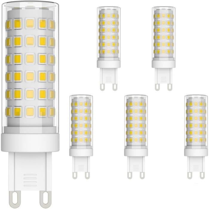 6 Pack Ampoule Led G9 9W Économie D'Énergie Équivalent 70W Lampe Halogène G9 Led 360° Angle De ...