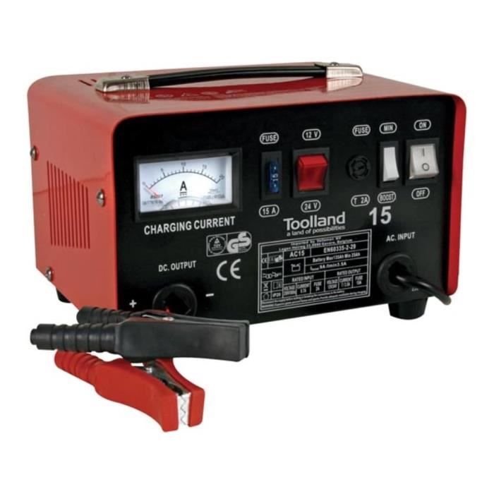 Toolland Ac15 - Chargeur Batterie Accu - 12-24V - Fonction Boost ...