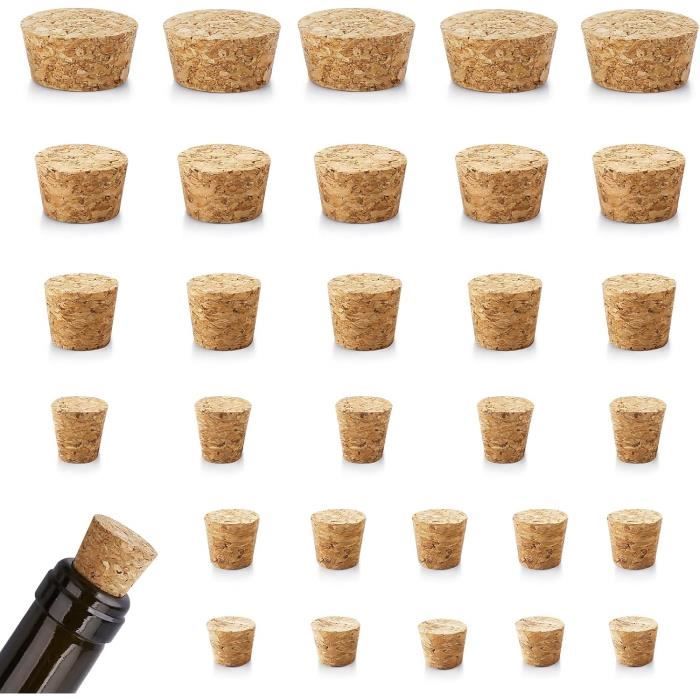 30 bouchons de liège bouchon vin pour bouteille de vin 6 tailles ...