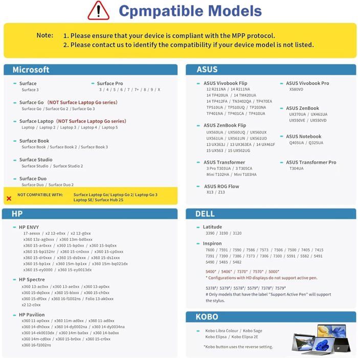 Stylet pour Surface - ARNUSA - Autonomie 2500 heures - Sensibilité ...