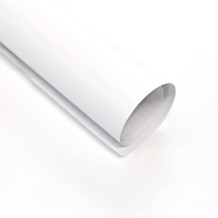 Papier Adhesif Pour Meuble Blanc Mat Film Adhesif Pour Mur Cuisine ...