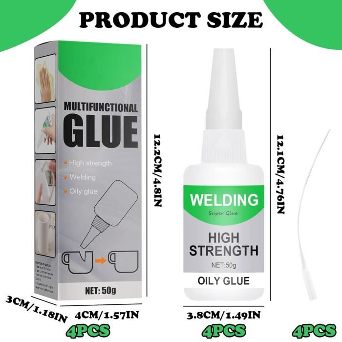 4 de 50g Super Glue Extra Forte, Colle de Soudage Multifonctionnelle ...