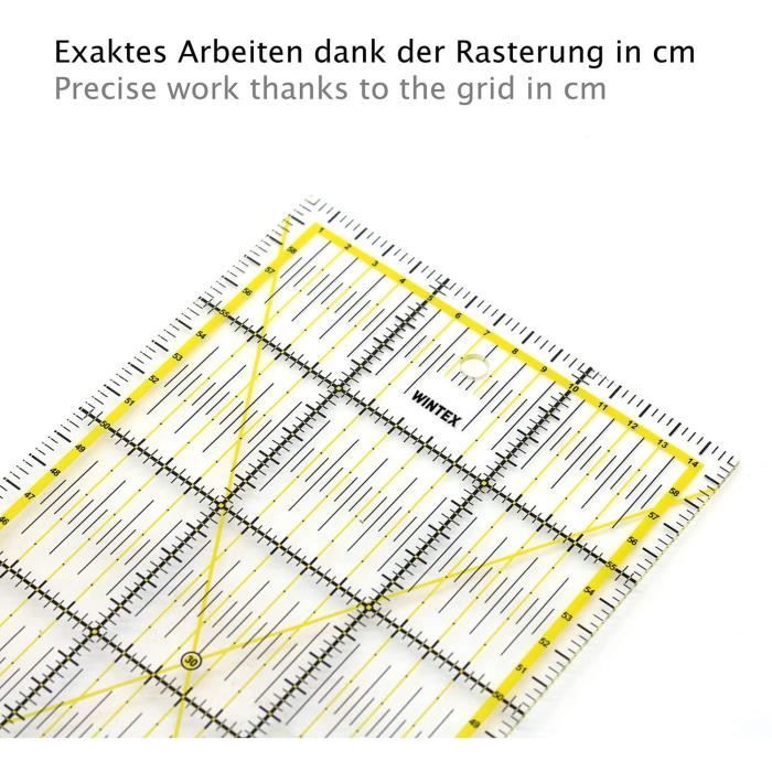 Règle de couture 15 cm x 60 cm, transparente - règle pour cutter à ...