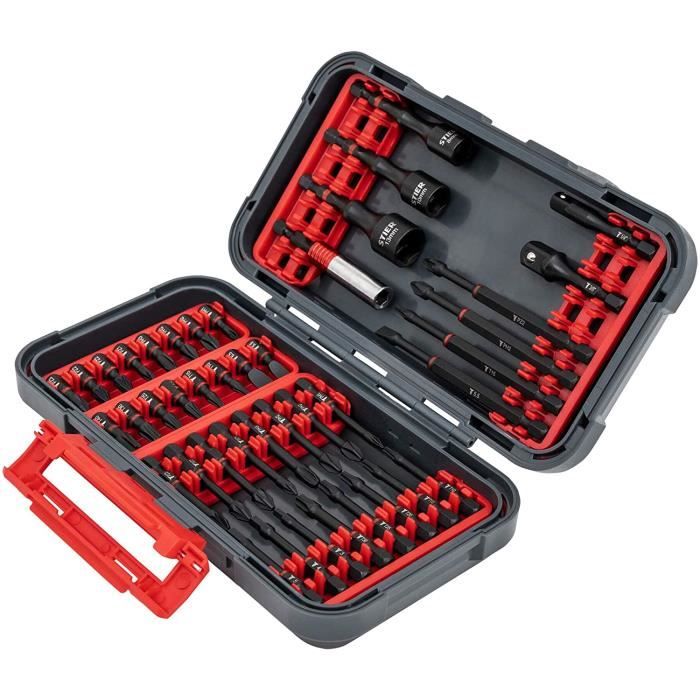 STIER Jeu d'embouts Torsion pour visseuses sans fil, 42 pièces, 4 pans ...