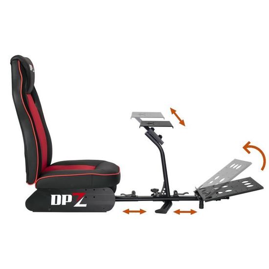 Siège de simulation baquet DPZ avec support pour volant et pédalier ...