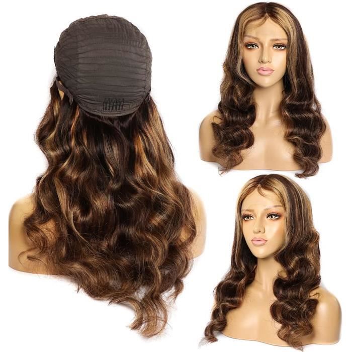 Highlight 13X6 Lace Front Perruques De Cheveux Humains 16 Pouces 4-27 ...