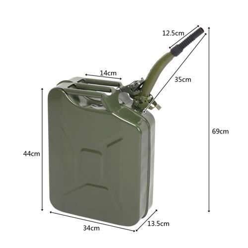 Jerricane Métal 20L avec bec verseur 0.6 mm - Olive - Cdiscount Auto