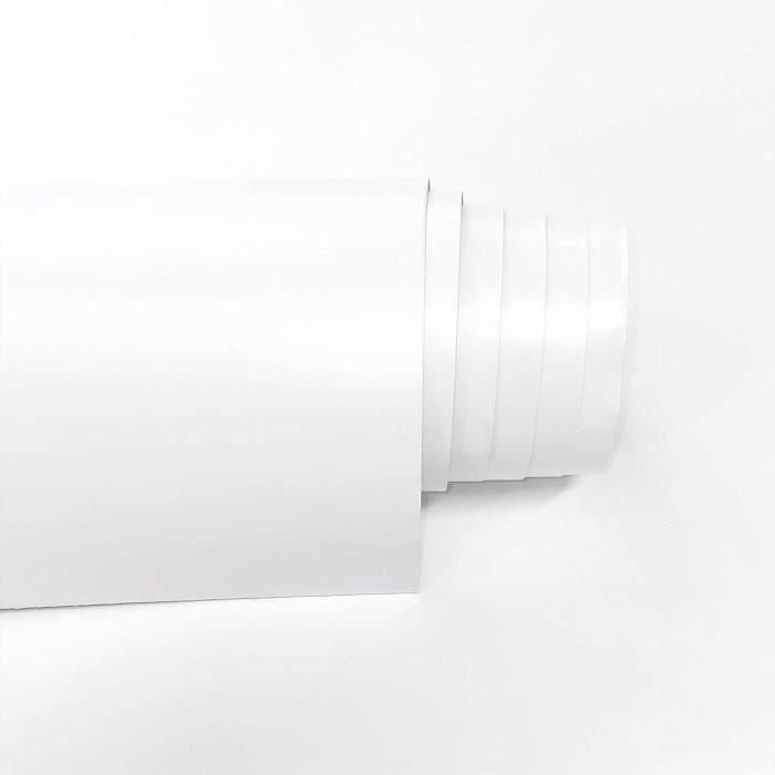 Papier Adhesif Pour Meuble Blanc Mat Film Adhesif Pour Mur Cuisine ...