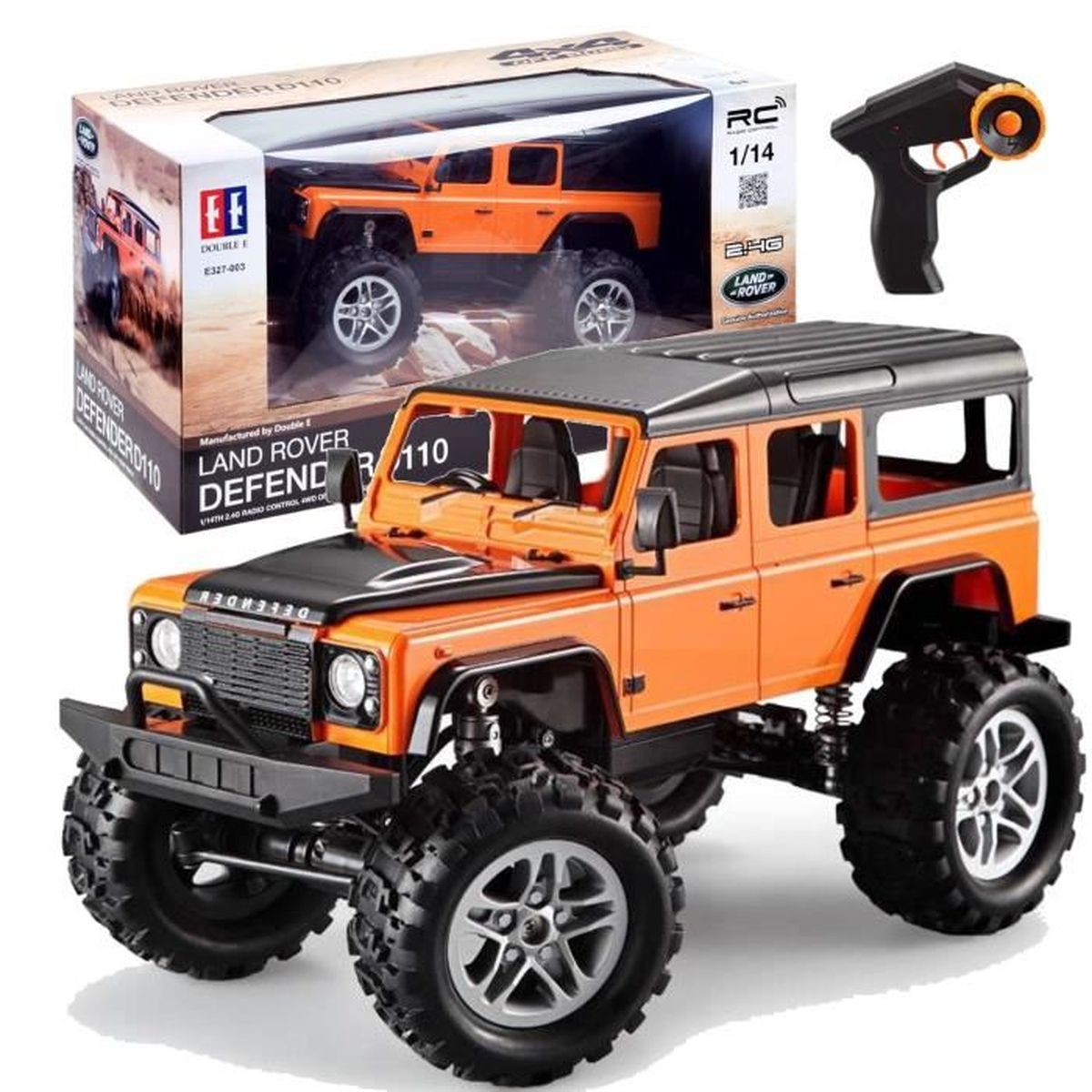 Véhicule RC télécommandé Land Rover Defender D110 orange Double Eagle ...