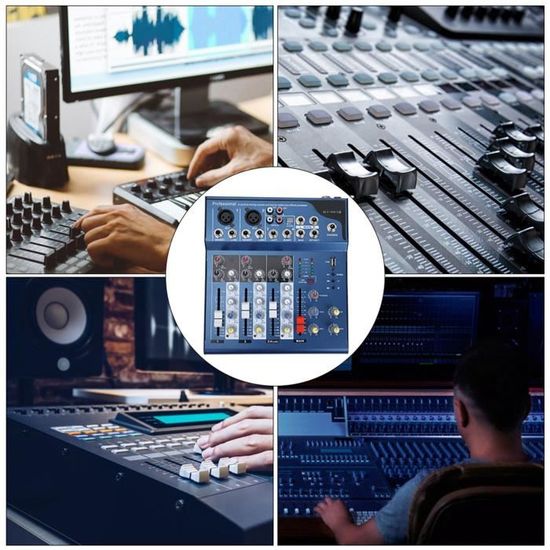 Dioche Mixer Table de Mixage Stéréo, Table de Mixage Professionnelle 4 ...