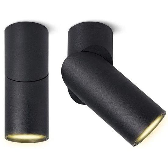 XimstF Lot de 2 spots LED rotatifs avec ampoule LED GU10 6W 230 VBlanc ...