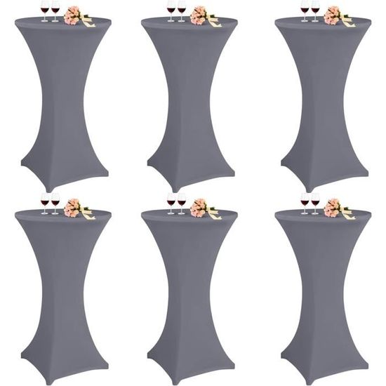 Lot De 6 Housses De Table De Bar Extensibles Pour Tables De Bistrot Ø ...