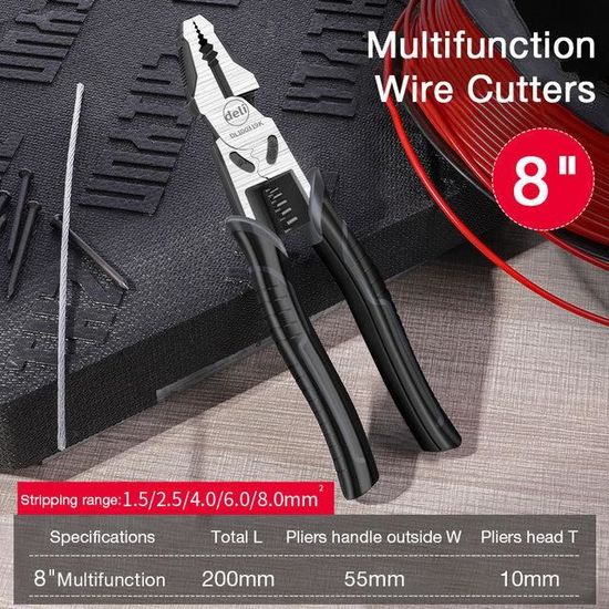 PINCE ELECTRICIEN,8Inch Wire Cutter-B--pince à sertir diagonale, coupe ...
