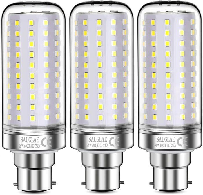 Ampoules LED 26W, Équivalent 200W Ampoule Incandescente, 3000Lm, 6000K Blanc Froid, Ampoules à ...