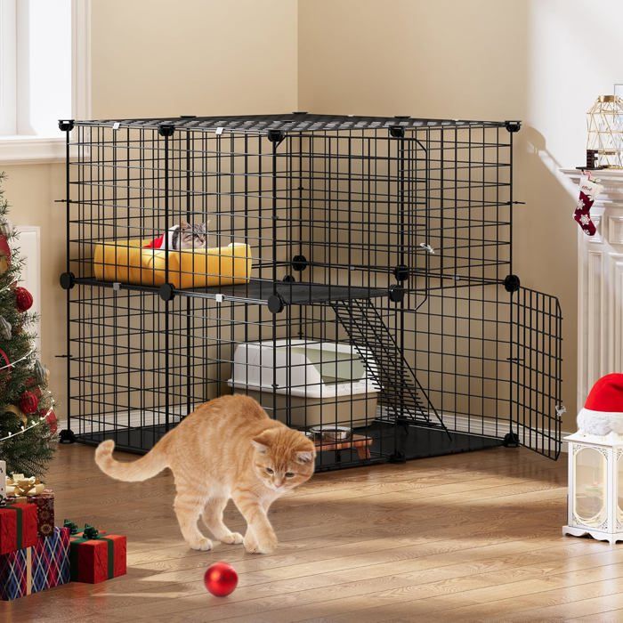 YITAHOME Cage pour Chat intérieur/extérieur à Monter soi-même avec 2 ...