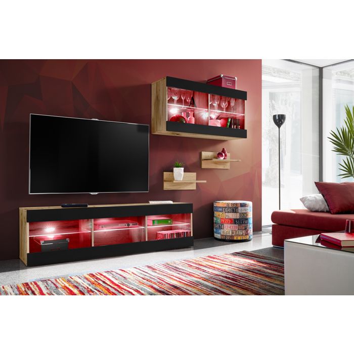 Ensemble Komodee TIVOLI SET3 avec LED RGB - Bois Naturel Noir 35 x 240 ...