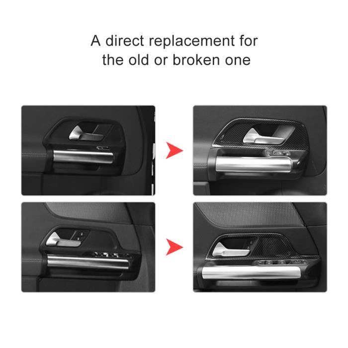 Akozon Poignée de porte Door handle trim, Akozon 4Pcs Carbon fiber ...