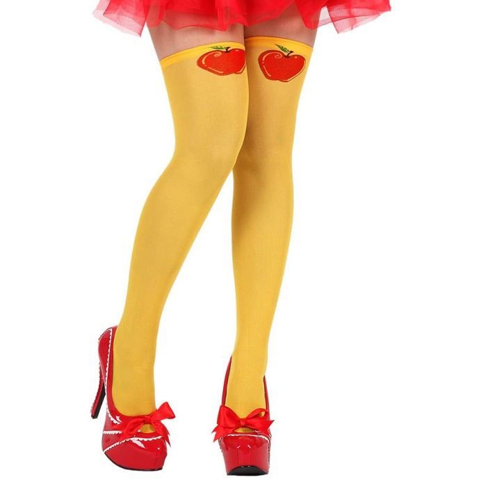 Bas mousse Jaune avec motif Pomme - ATOSA - Enfant Fille - Autofixant ...