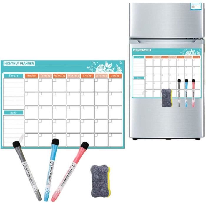 Tableau Magnetique Frigo Planning Mensuel Effaçable Tableau Blanc ...